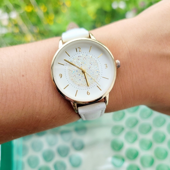 Accessories | Classic White Gold Sparkle Watch | Poshmark
